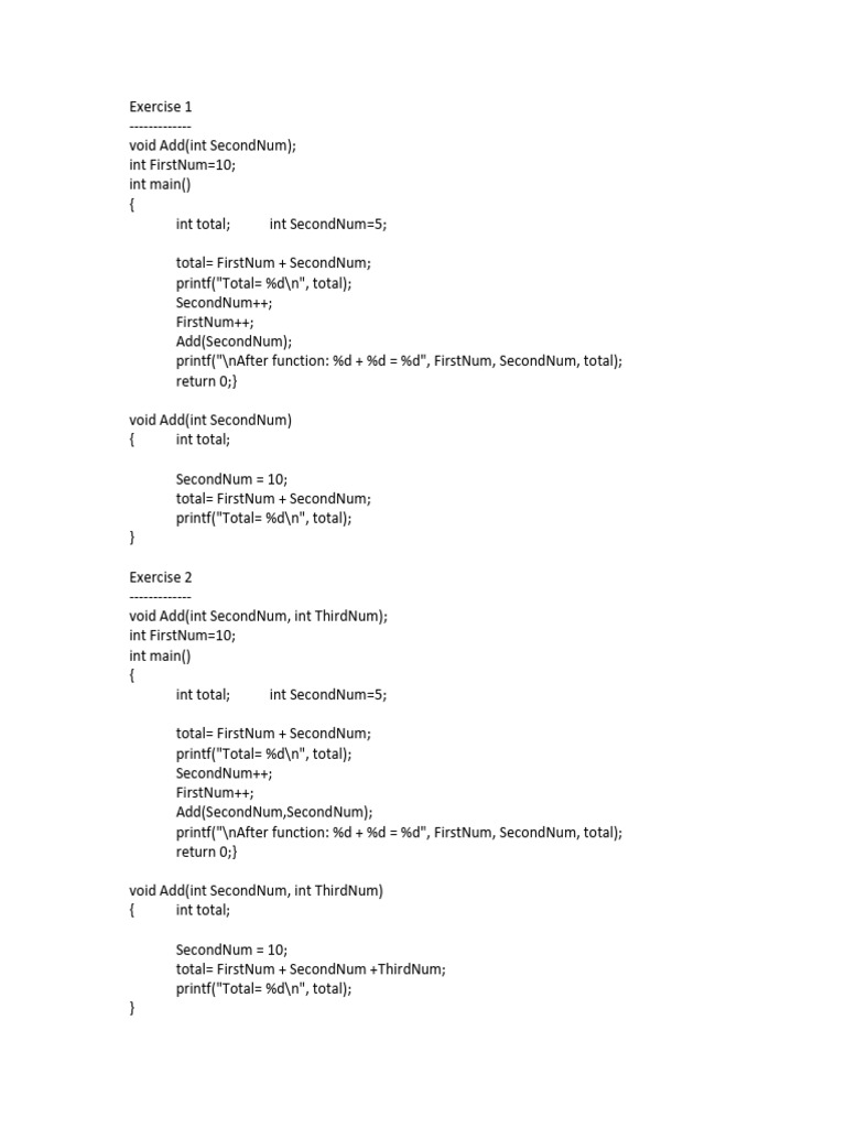 C Programming Exercises | PDF | Computers