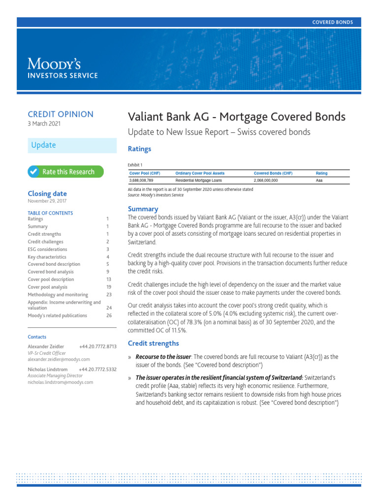 Moody's Update To New Issue Report, 3 March 2021 | PDF | Bonds (Finance ...