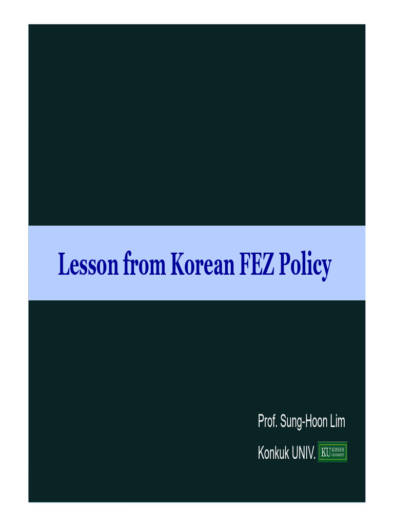 Lesson From Korean FEZ Policy | PDF | Foreign Direct Investment | Taxes