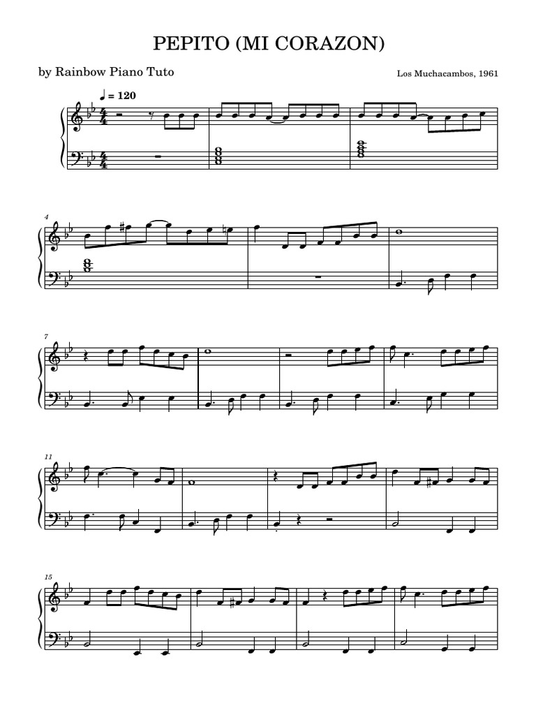 PEPITO (MI CORAZON) Cha-Cha-Cha by Los Machucambos, 1961 | PDF