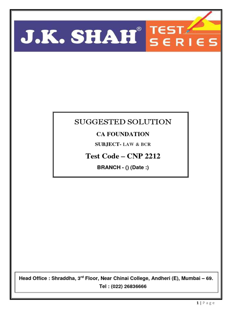 J.K shah full course practice question paper | PDF | Piercing The ...