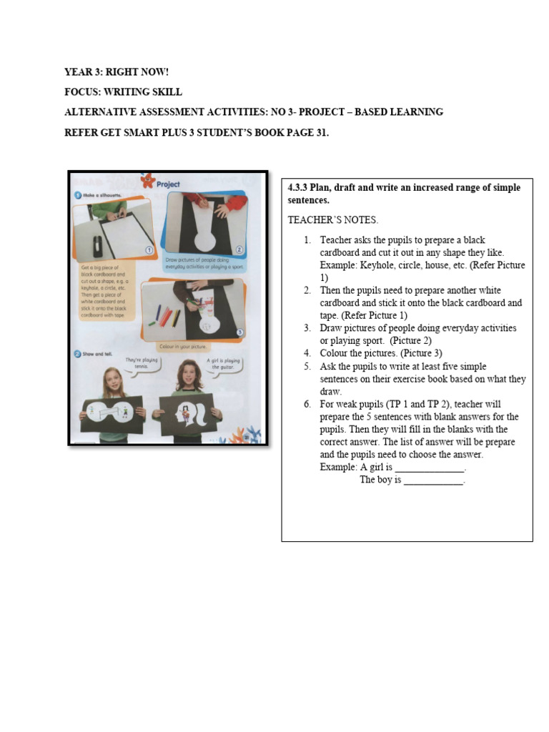 Year 3 Writing Skills Project Guide | PDF | Learning | Cognition