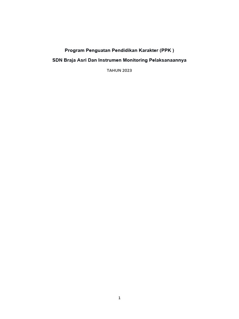 Instrumen Pelaksanaan Program PPK | PDF