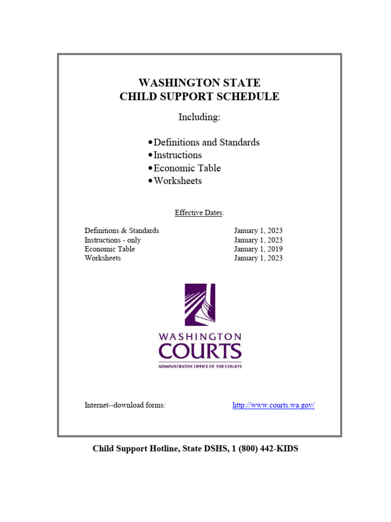 WSCSS Schedule 2023 01 01 | PDF | Child Support | Tax Deduction
