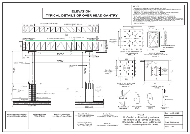 Overhead Gantry Signage Details | PDF | Pipe (Fluid Conveyance) | Chemistry