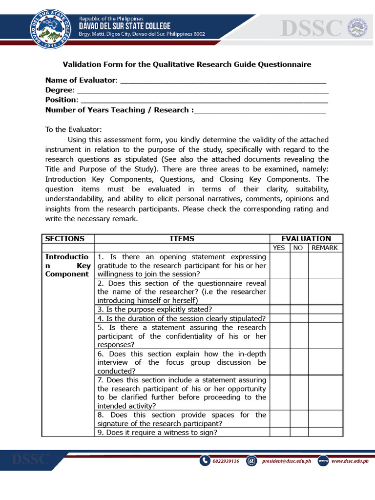 Qualitative Validation Sheet | PDF | Career & Growth | Business