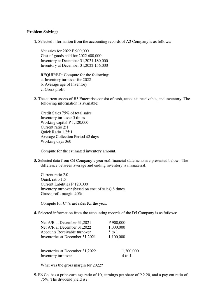 Financial Analysis and Calculations Guide | PDF | Revenue | Dividend