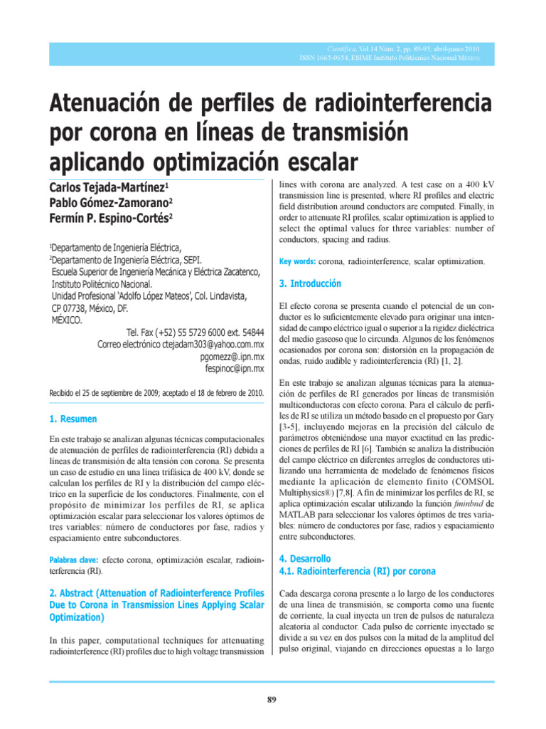V14N2 089 095 | PDF | Corriente eléctrica | Valores propios y vectores propios