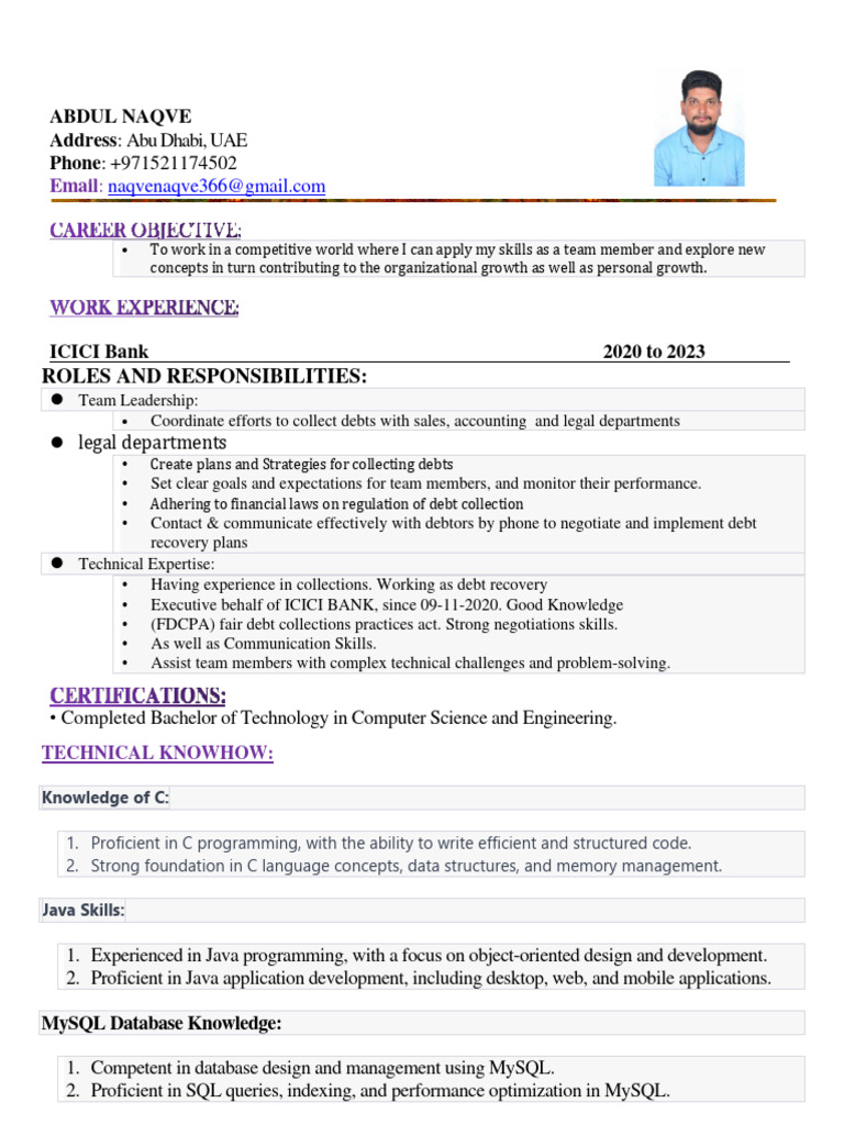 Naqve Resume | PDF | Databases | Computer Programming Naqve Resume | PDF | Databases | Computer Programming