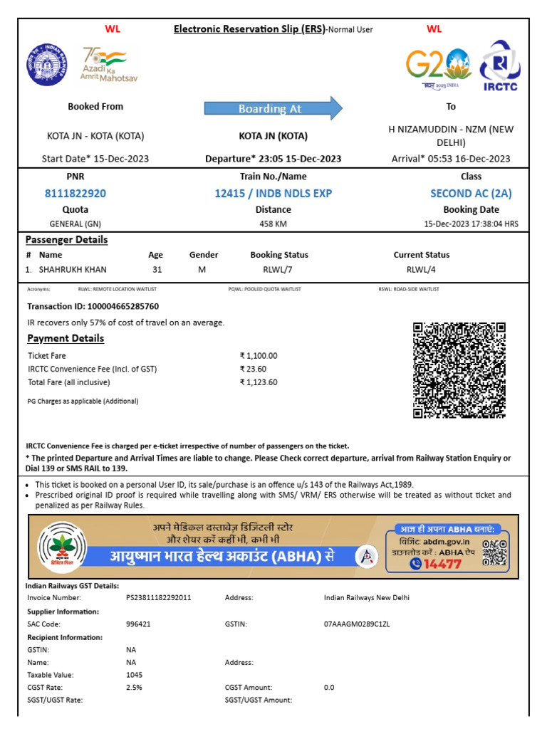 Train Ticket | PDF | Identity Document