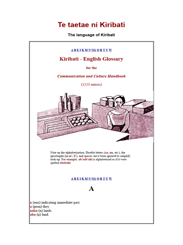 Dictionary Kiribati Language | PDF | Language Arts & Discipline | Art