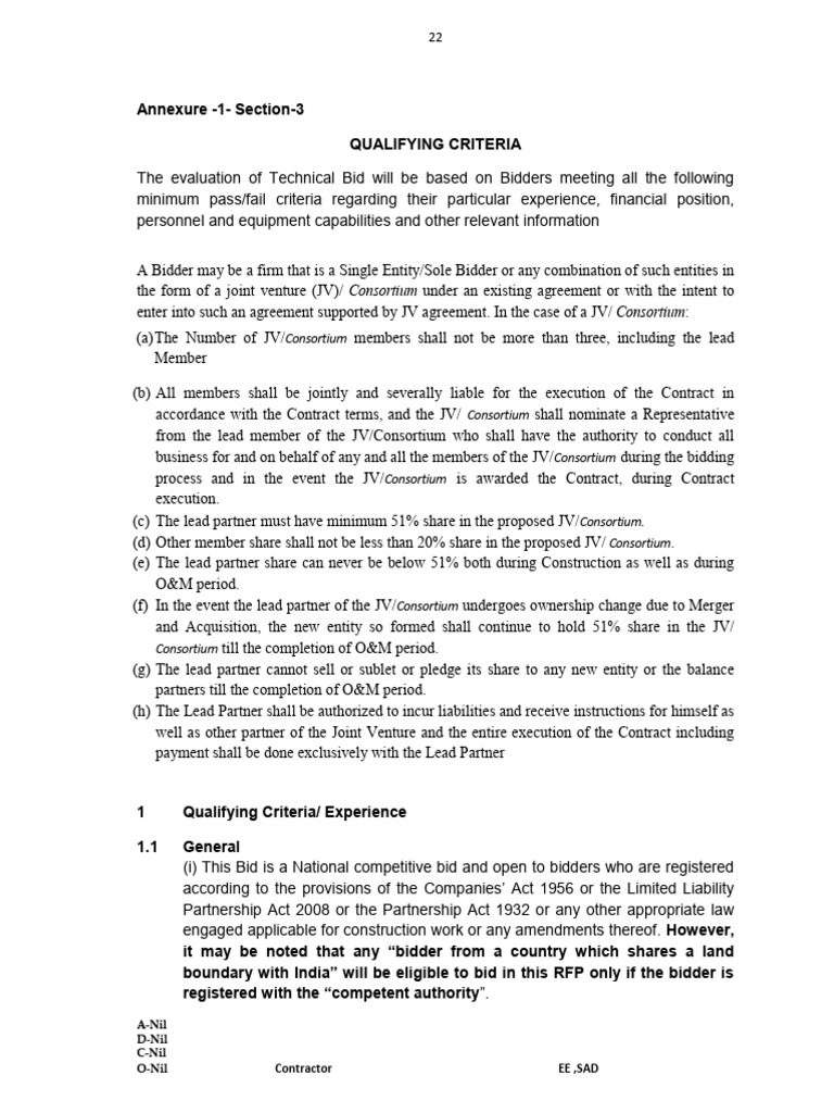 4 Qualification | PDF | Consortium | Joint Venture