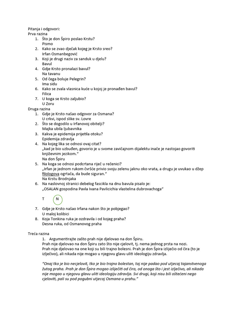 Pitanja I Odgovori | PDF