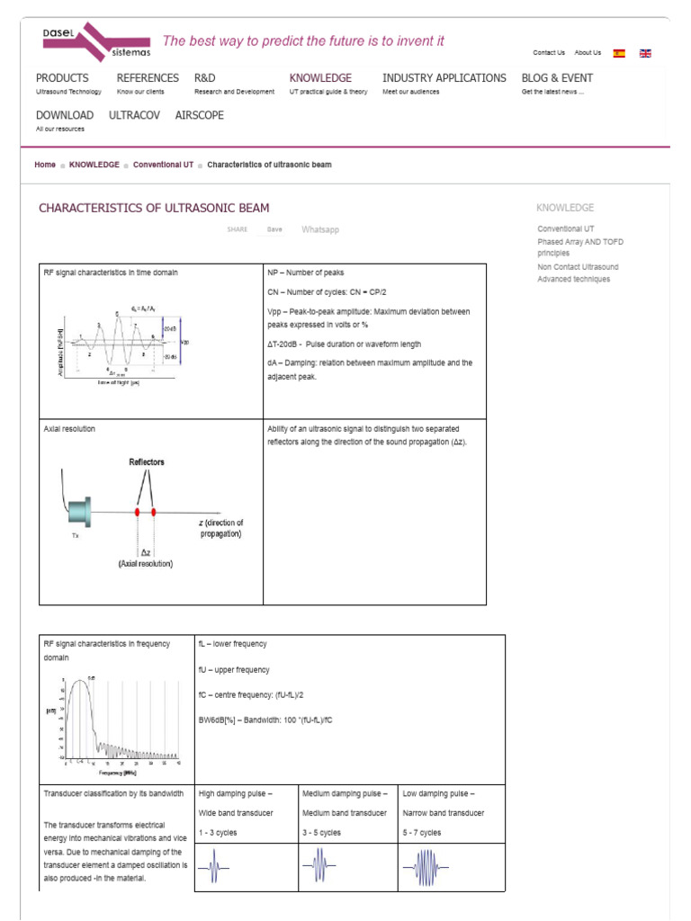 Ultrasonic Beam Characteristics Overview | PDF | Ultrasound | Damping