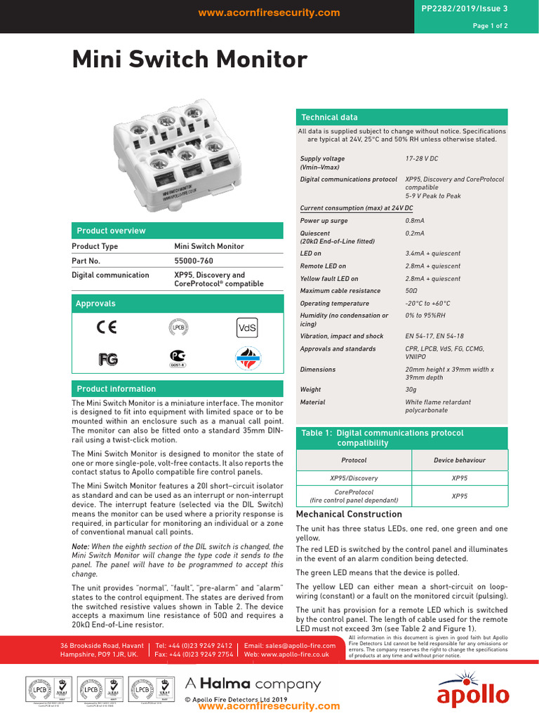 2 - Mini Switch Monitor Datasheet | PDF | Switch | Electrical Components