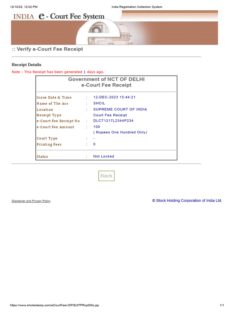 India Registration Collection System | PDF