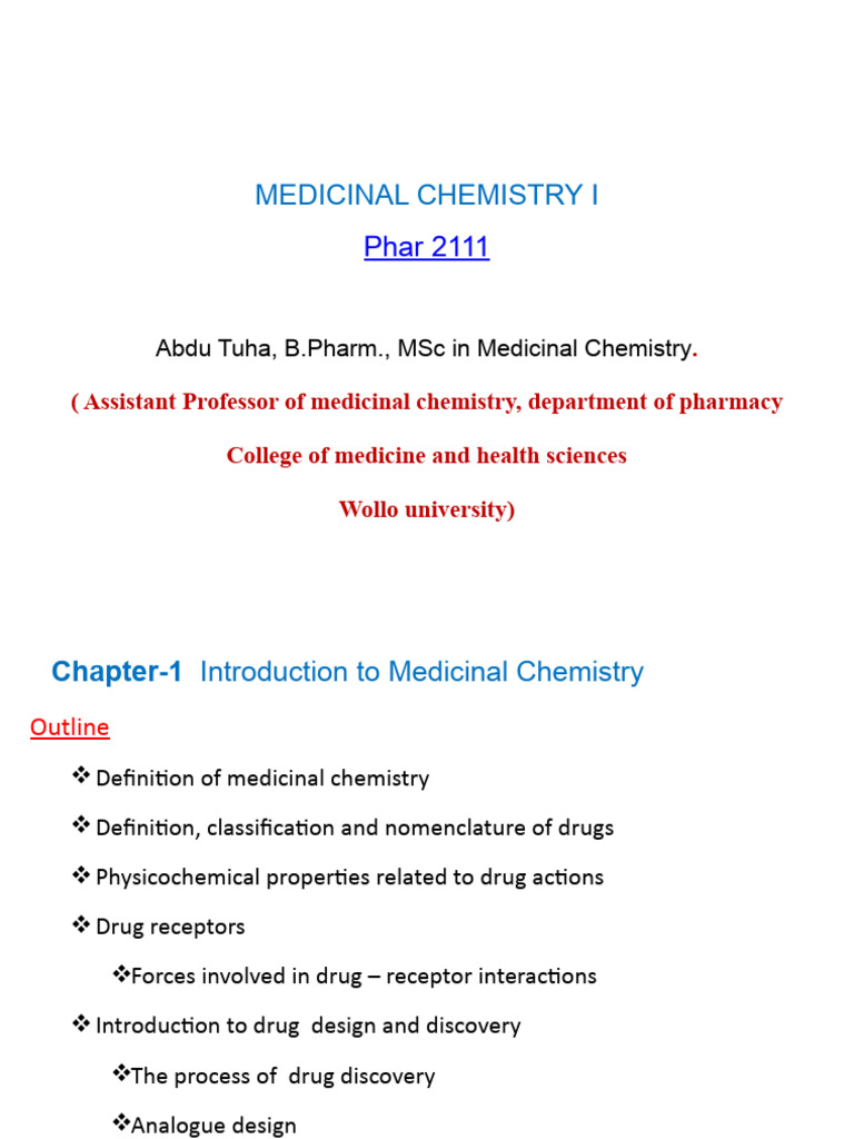 Introduction to Medicinal Chemistry | PDF | Hydrogen Bond | Chemical Bond