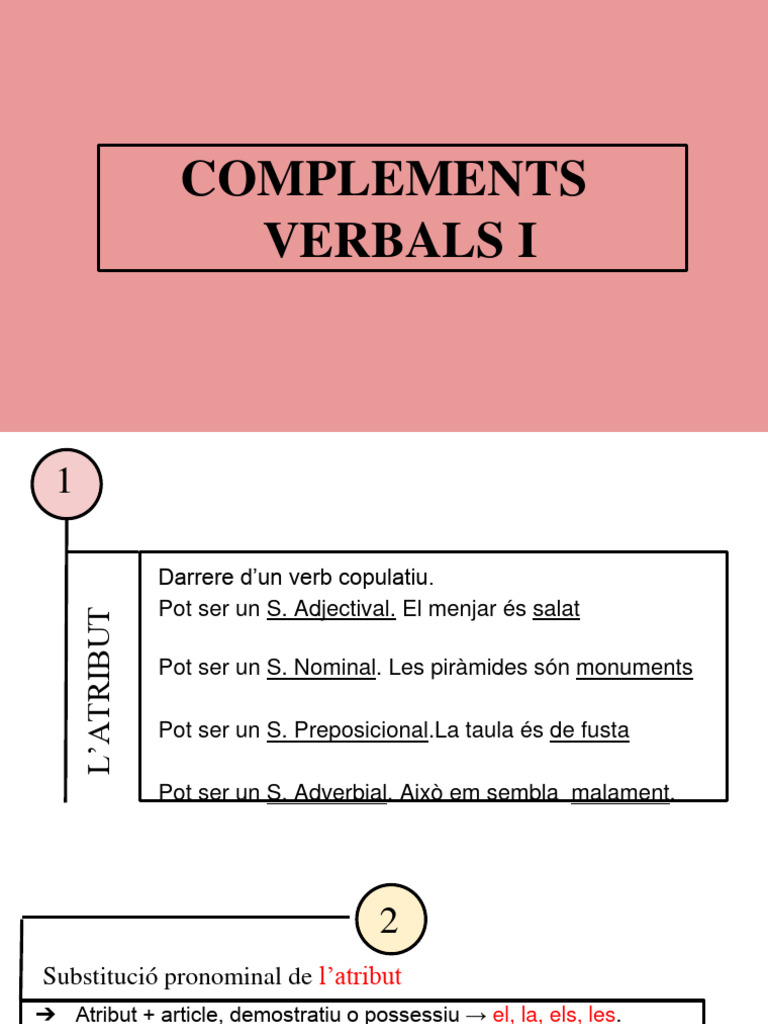 Complemements Verbals I | PDF
