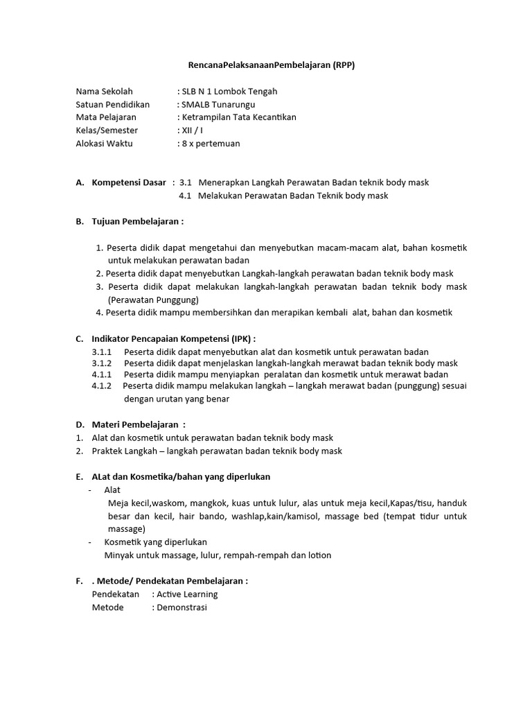 RPP Oke | PDF | Karier & Perkembangan