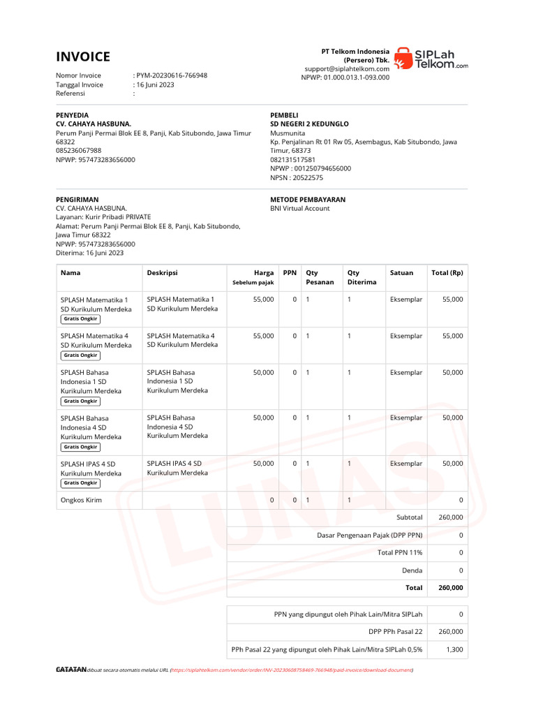 INVOICE INV-20230608758469-766948 SIPLah | PDF