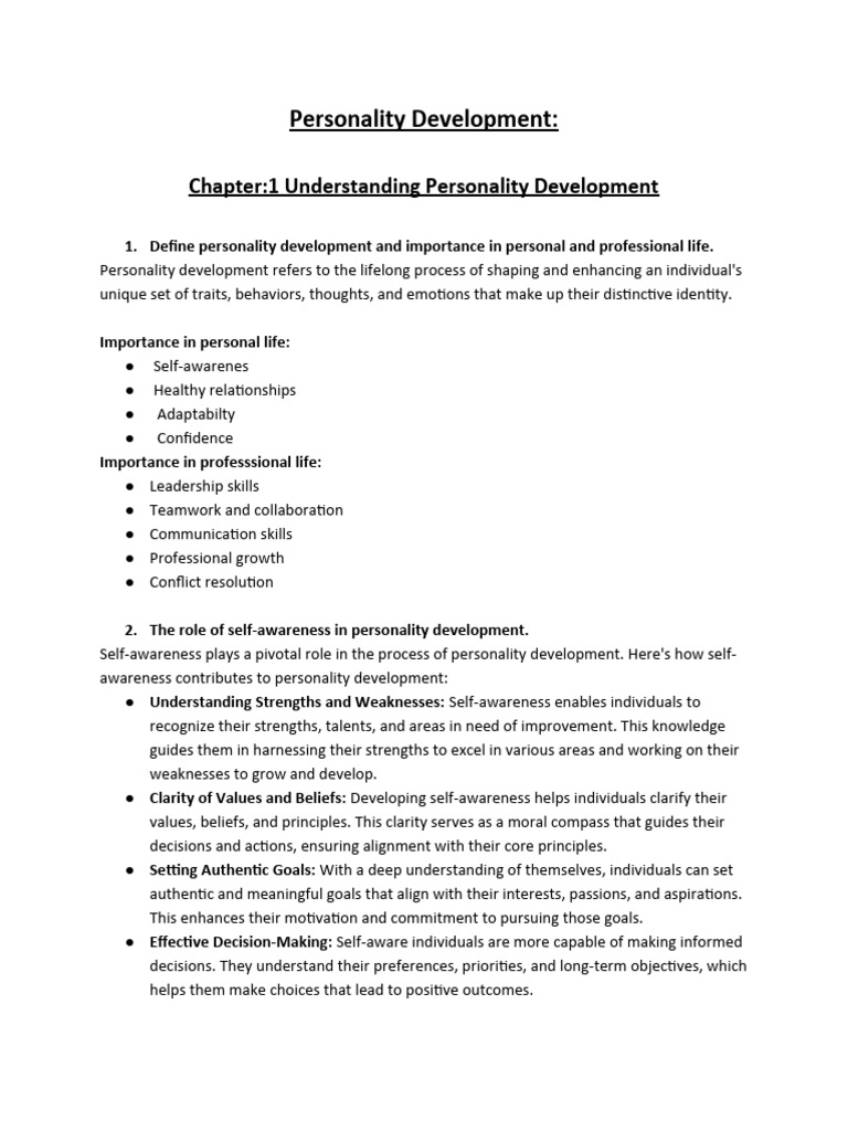 Personality Development & Business Etiquette | PDF | Leadership ...