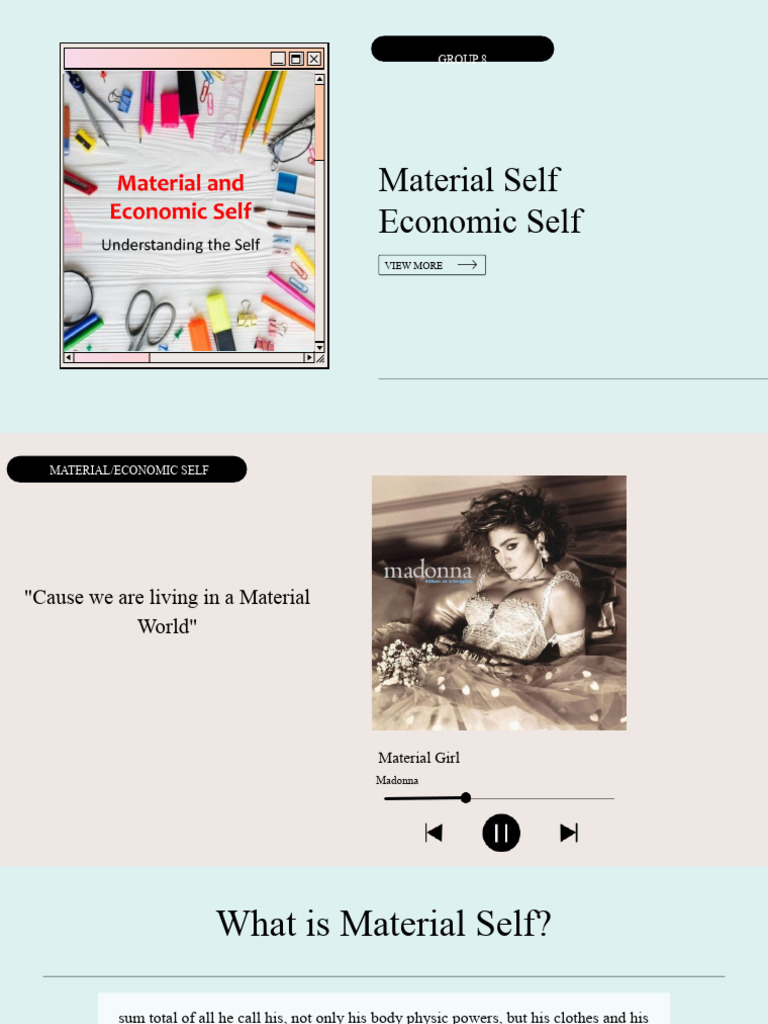 Group 8 Material and Economic Self | PDF