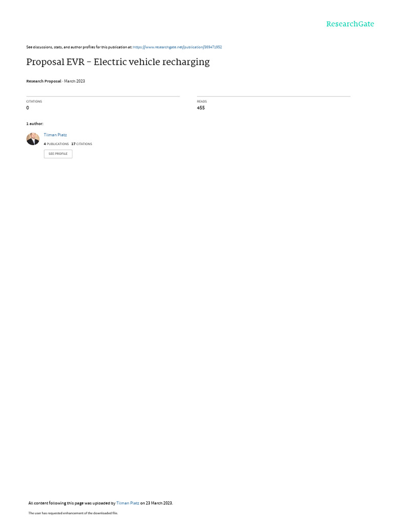 Proposal EVR | PDF | Electric Vehicle | Car