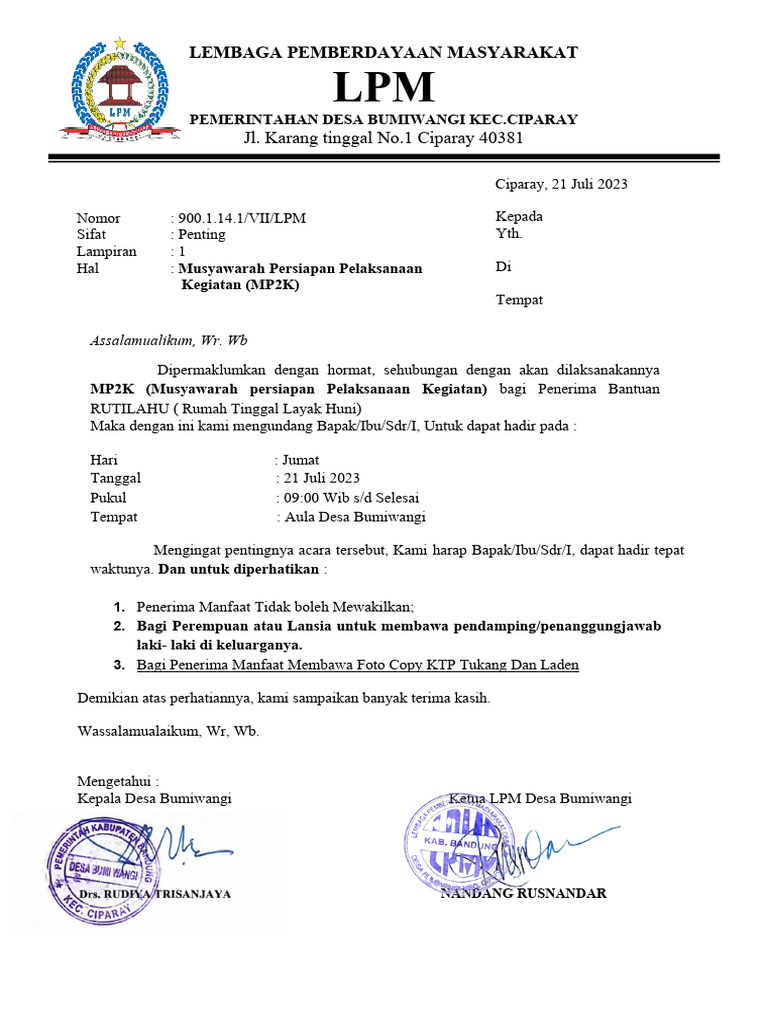 Kop Surat LPM | PDF | Griya & Taman