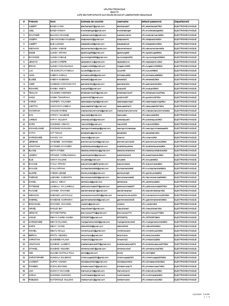 Contact Information UPL - 23-24 REV 01 | PDF | Computer Access Control | Access Control
