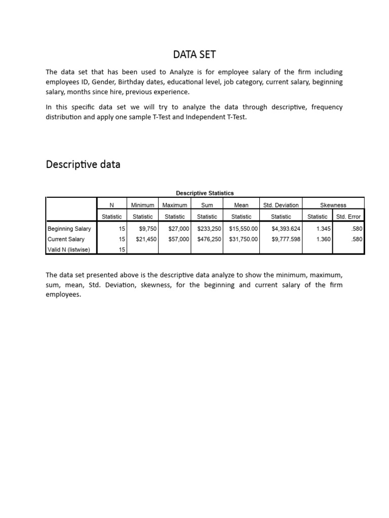 Data Set | PDF | Student's T Test | Teaching Mathematics