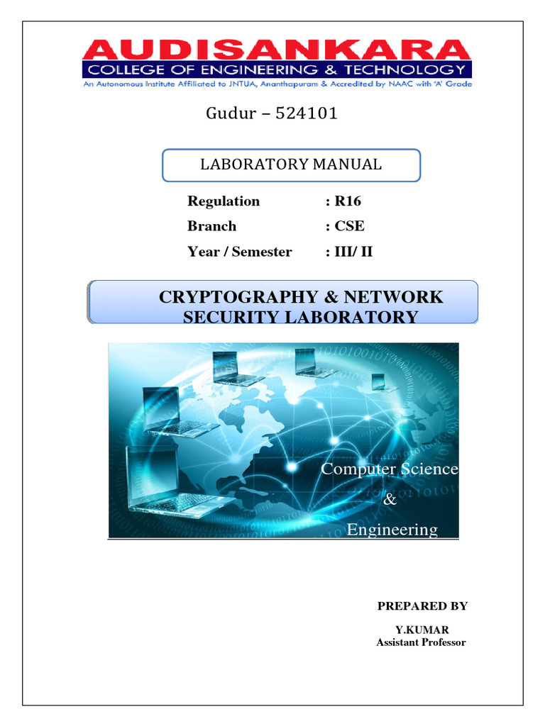 Cryptography & Network Security Lab Manual | PDF | Cryptography | Encryption