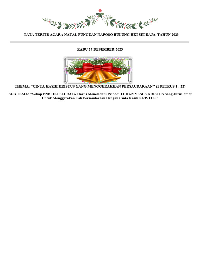 TATA TERTIB Acara Natal PNB HKI RESORT INDRAPURA 2023 | PDF | Seni | Agama & Spiritualitas