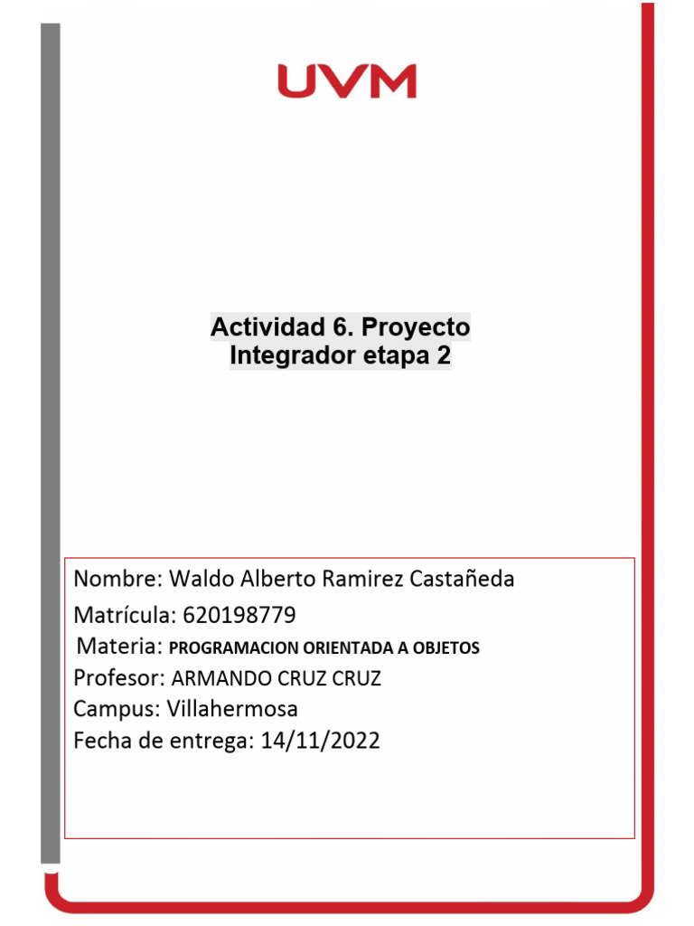 Proyecto_Integrador_E2 | PDF | Lenguaje de modelado unificado ...