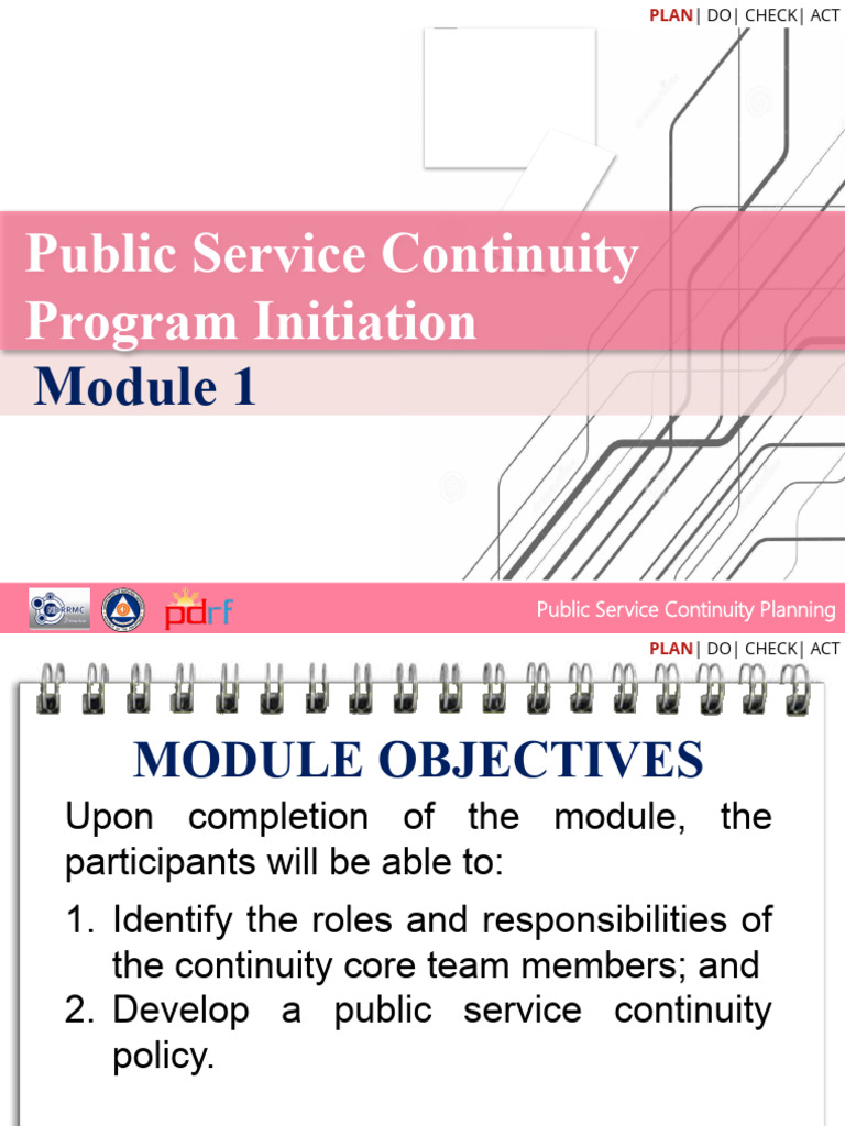 Day 2 - Module 1 Public Service Continuity Program Initiation - 2021-03 ...