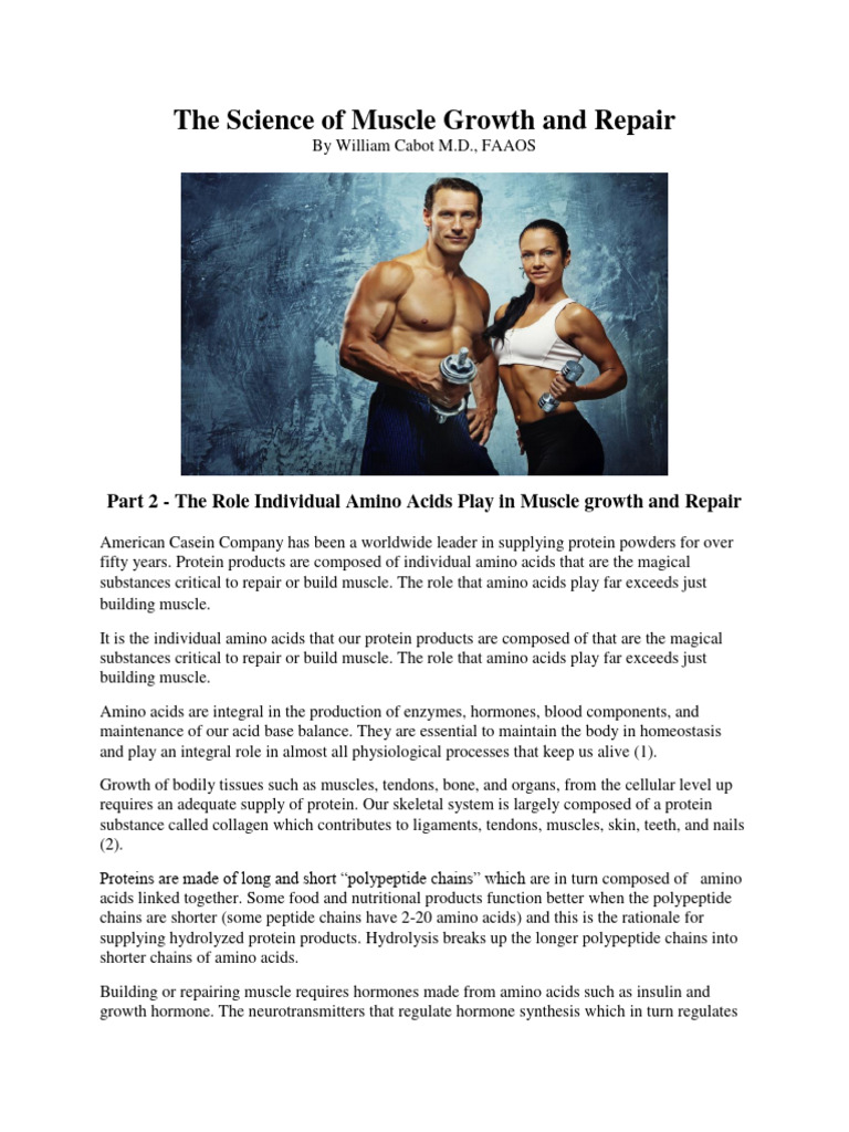 The Science of Muscle Growth and Repair by William Cabot M.D., FAAOS ...