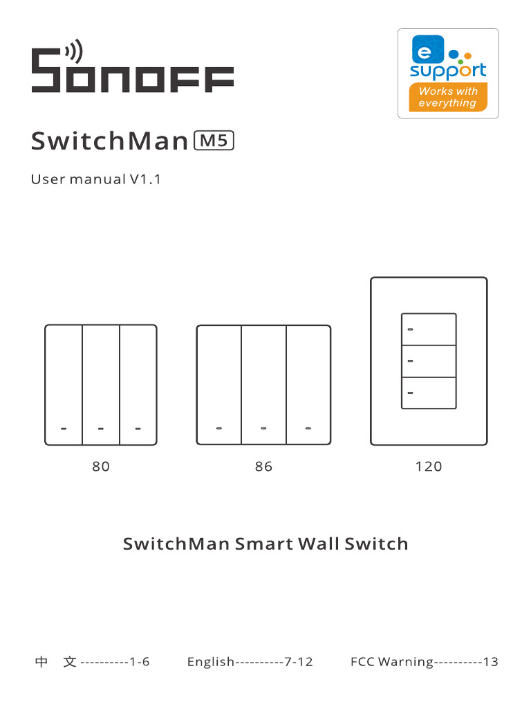Manual de Utilizare Intrerupator Smart Dublu WiFi Sonoff M5-2C-86 2.4 ...