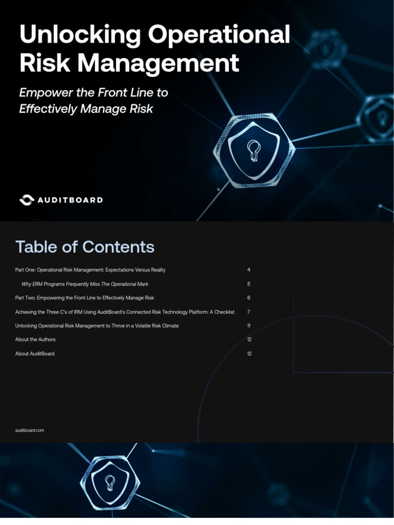 AB-EB-Unlocking-Operational-Risk-Management-Empower-the-Front Line to ... AB-EB-Unlocking-Operational-Risk-Management-Empower-the-Front Line to ...