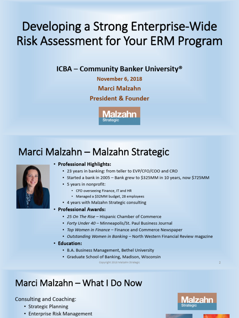 Developing-Strong-Ra Icba Webinar Handout 11-6-18 | PDF | Risk | Risk Assessment