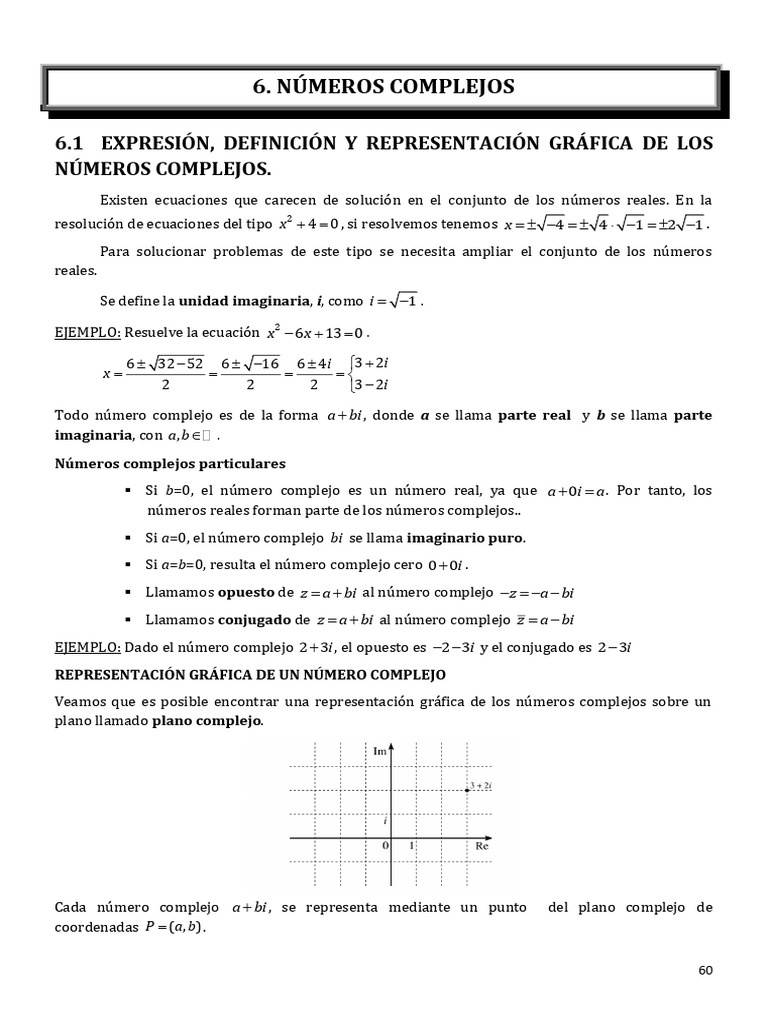 Numeros Complejos | PDF | Número complejo | Ecuaciones