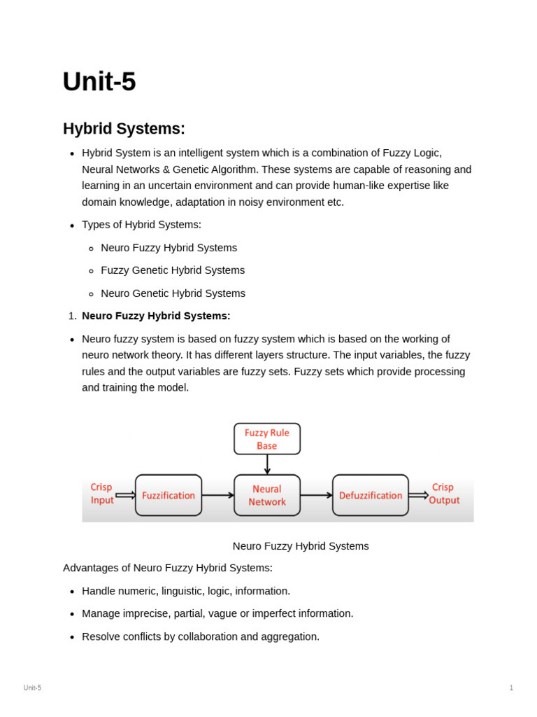 Unit-5 SoftComputing | PDF | Fuzzy Logic | Artificial Neural Network