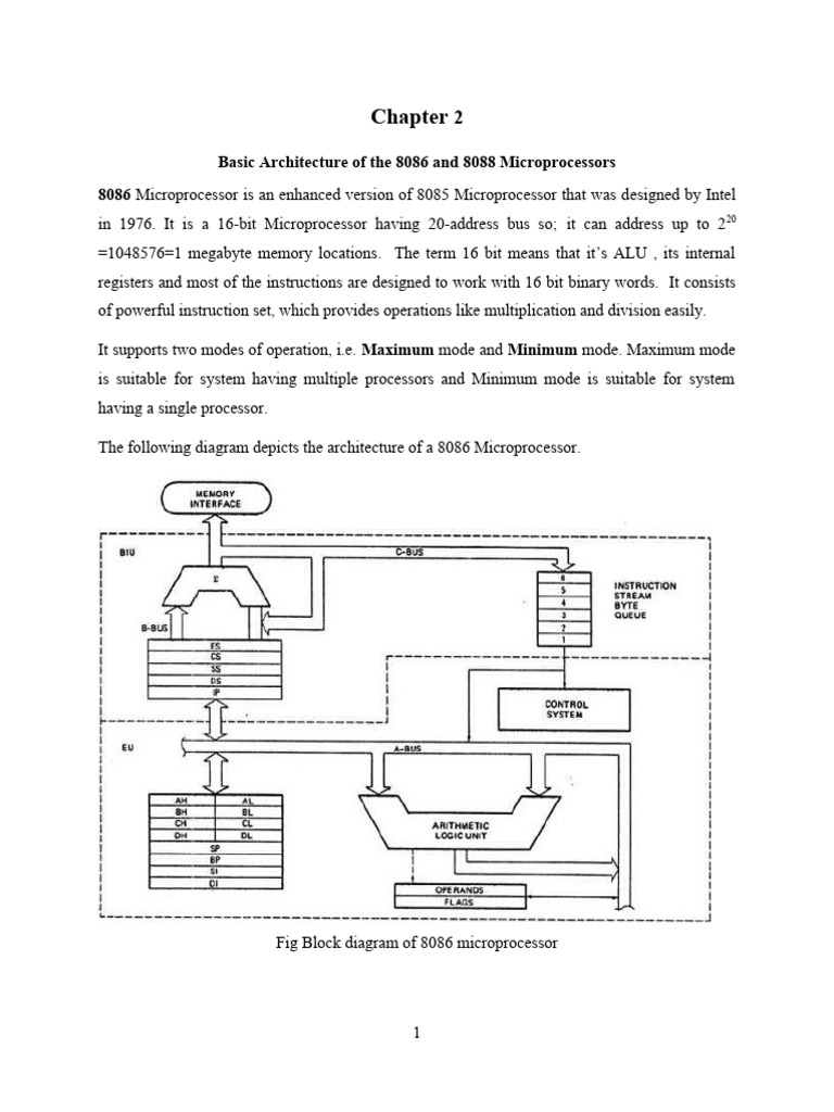 Chapter 2 Basic Architecture of The 8088 and 8086 Microprocessors | PDF | Central Processing ...