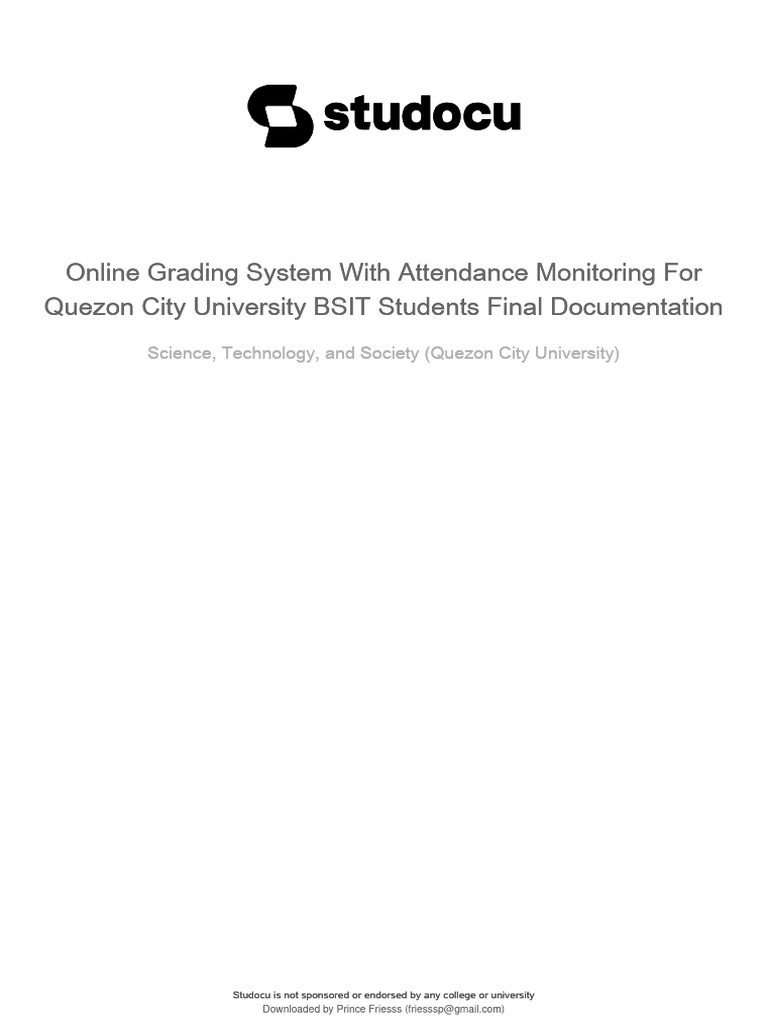 Online Grading System With Attendance Monitoring For | PDF | Statistics | Databases