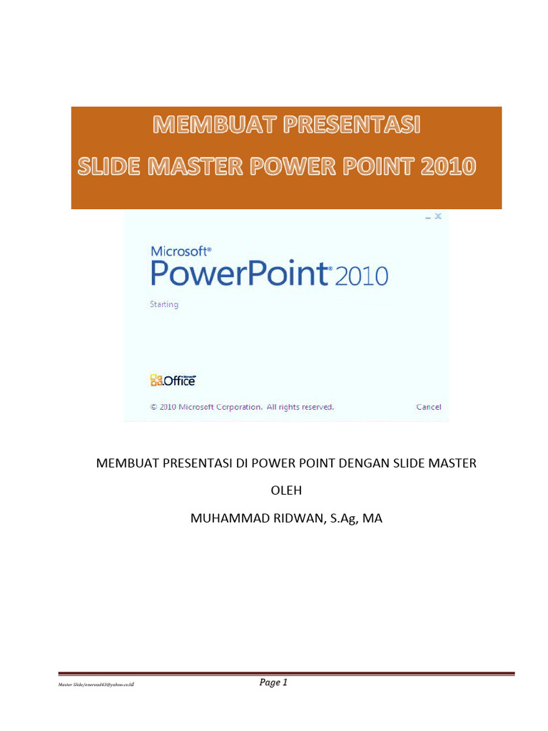 Membuat Presentasi Di Power Point Dengan Slide Master | PDF