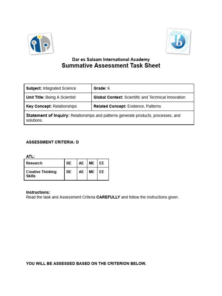 Grade 6 Science Assessment Guide | PDF | Experiment | Scientific Method