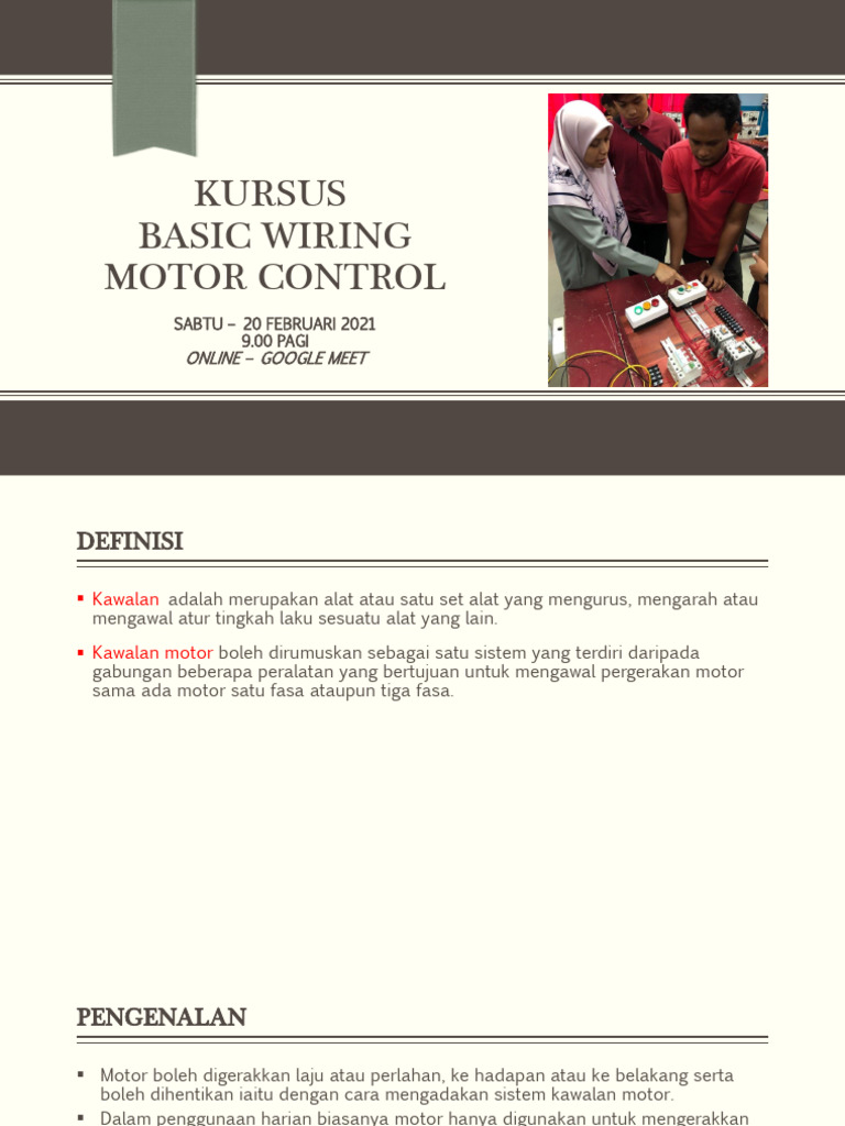 Kursus Basic Wiring Motor Control Pdf