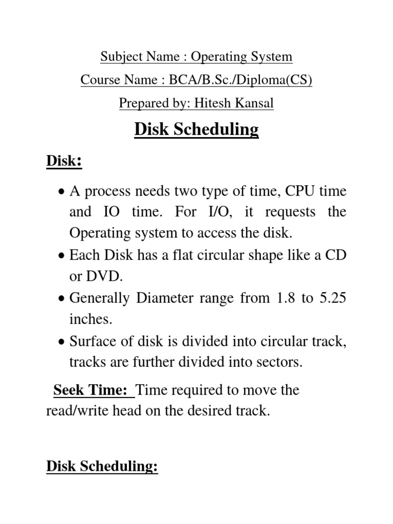 Disk Scheduling | Download Free PDF | Scheduling (Computing) | Applied Mathematics