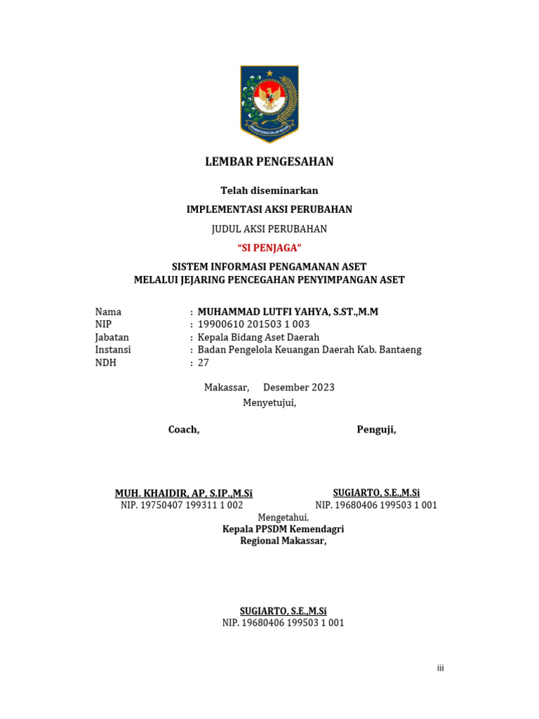 Lembar Pengesahan | PDF