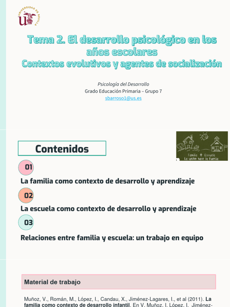 Tema 2. Principales Contextos de Desarrollo | PDF | Comportamiento | Familia