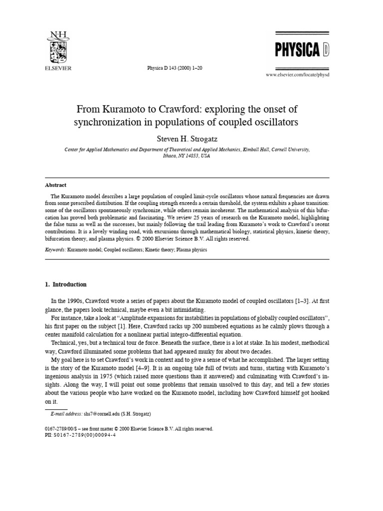 2000 Strogatz PhysicaD | PDF | Mathematics | Physics