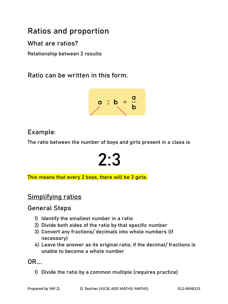 CH 11 Ratios and Proportion | PDF | Ratio | Numbers